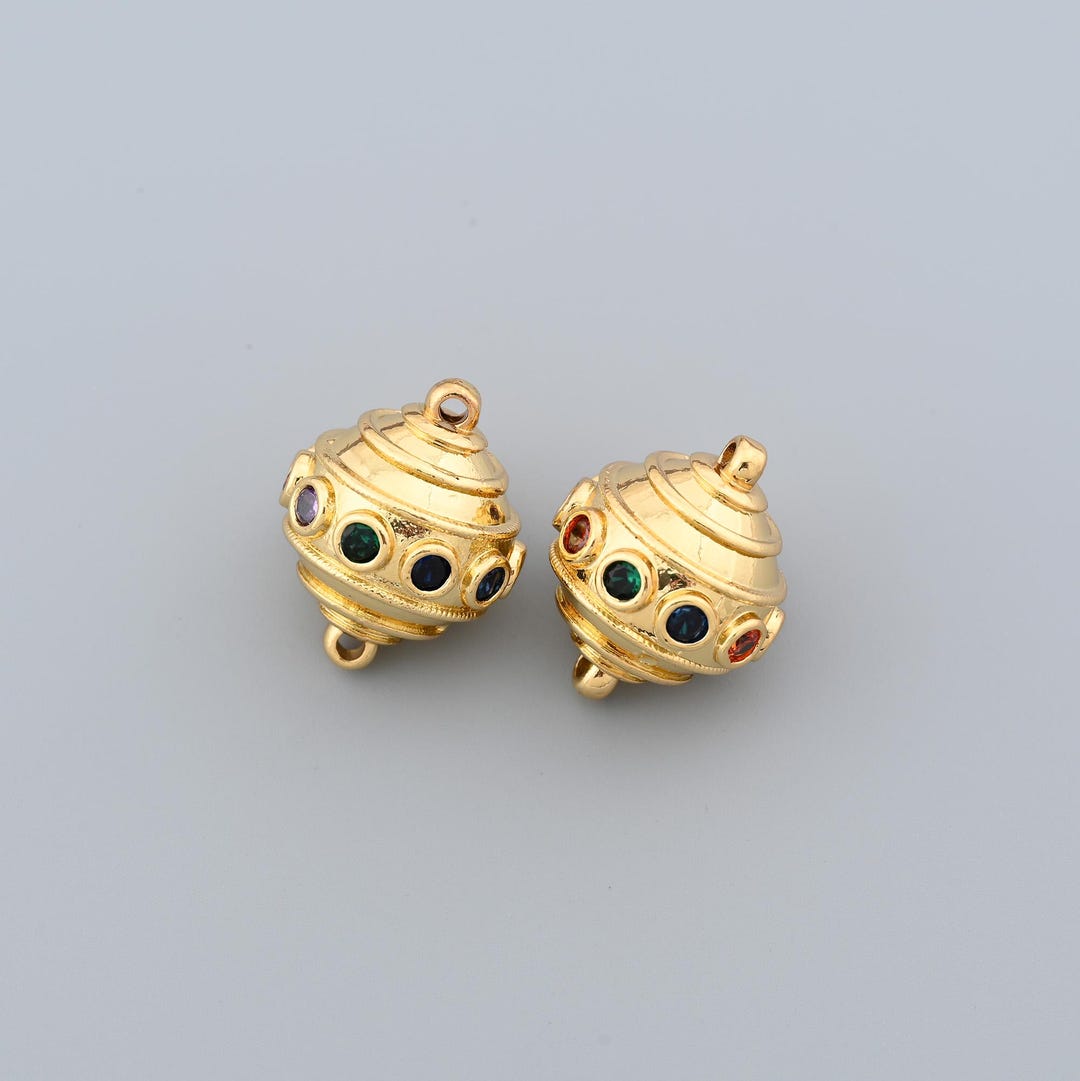 Bold 3D Round Bead Pendant in 18K Gold Filled Featuring Stacked Form ...