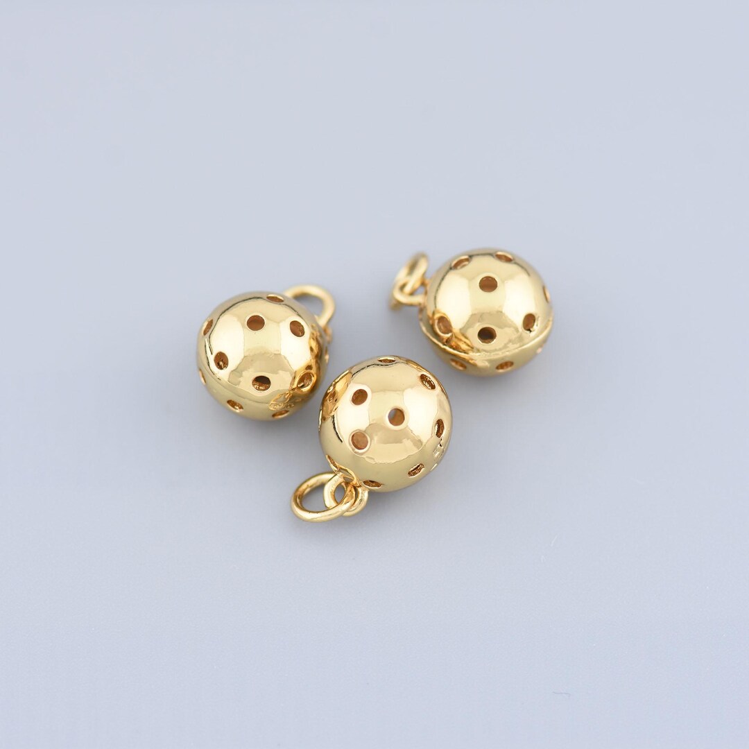 Sleek Gold Orb Pendant - Perforated Sphere Charm, Chic Modern Jewel ...