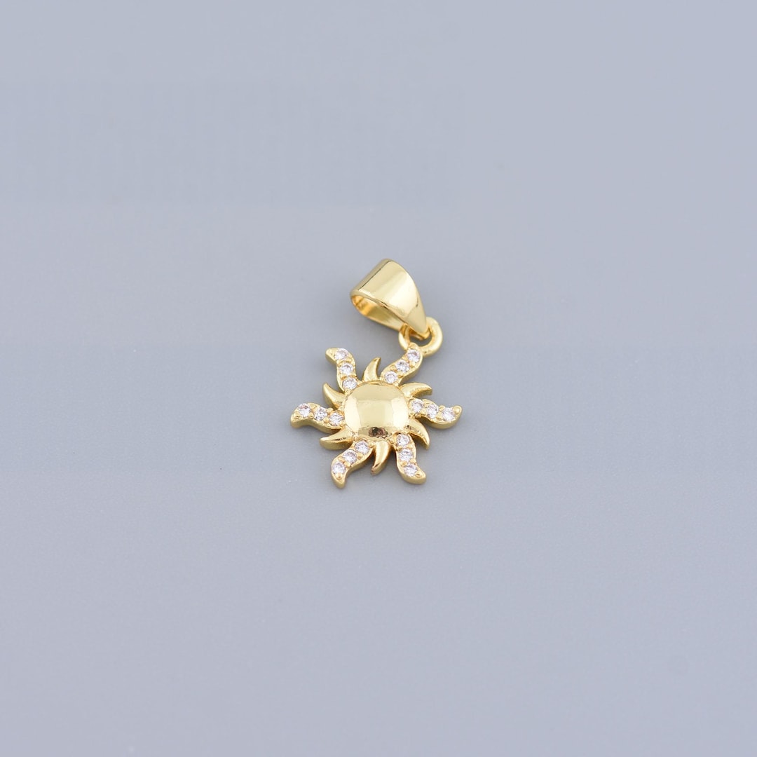 Dainty 18K Filled Gold Sun Design Pendant, Elegant Jewelry, Timeless ...