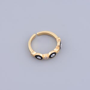 Enamel Evil Eye Rings,open Ring, Evil Eye Stacking Ring, Statement Ring ...