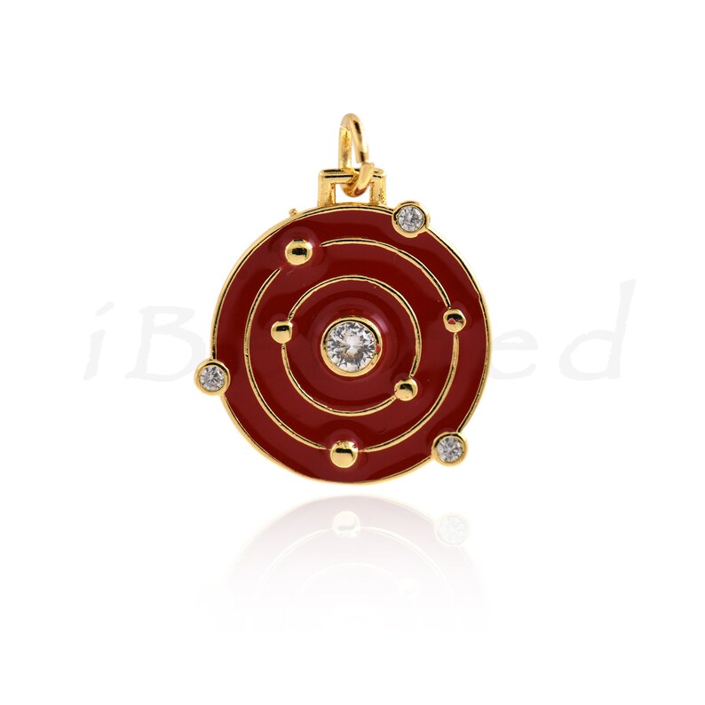 18K Filled Gold Archery Target Charm Enamel Charm Target - Etsy