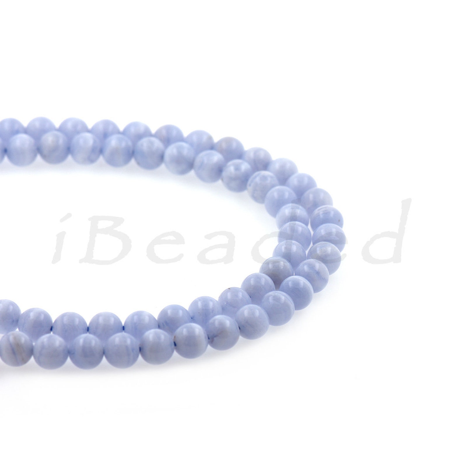 Natural Blue Lace Agate Beadsaa Round Gemstone Loose Beads - Etsy