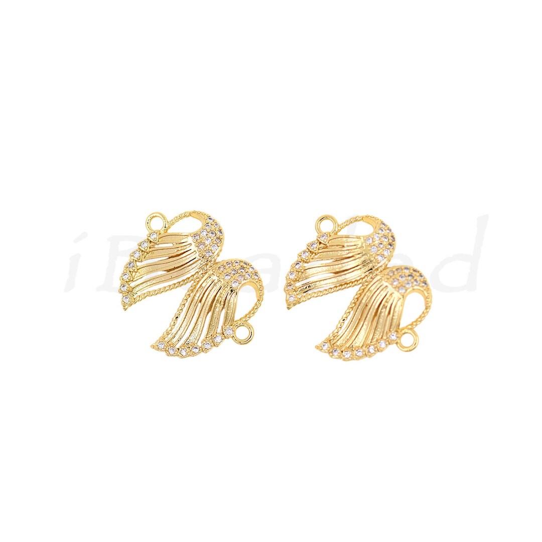 Angel Wings Connector, Angel Charm, Wing Charm, Delicate Jewelry ...