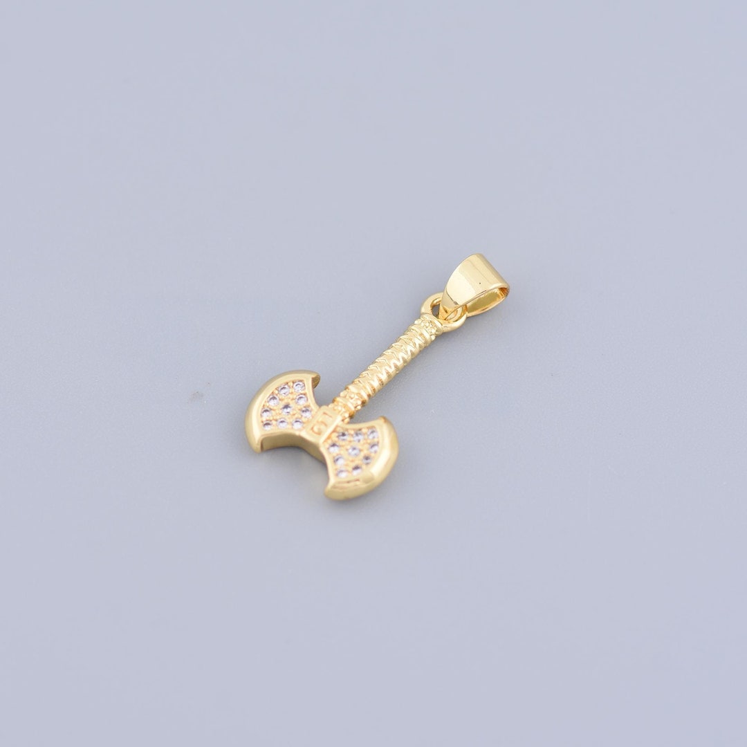 Ancient Greek Double Axe Pendant, Micro Inlaid Zircon Double Edged Axe ...