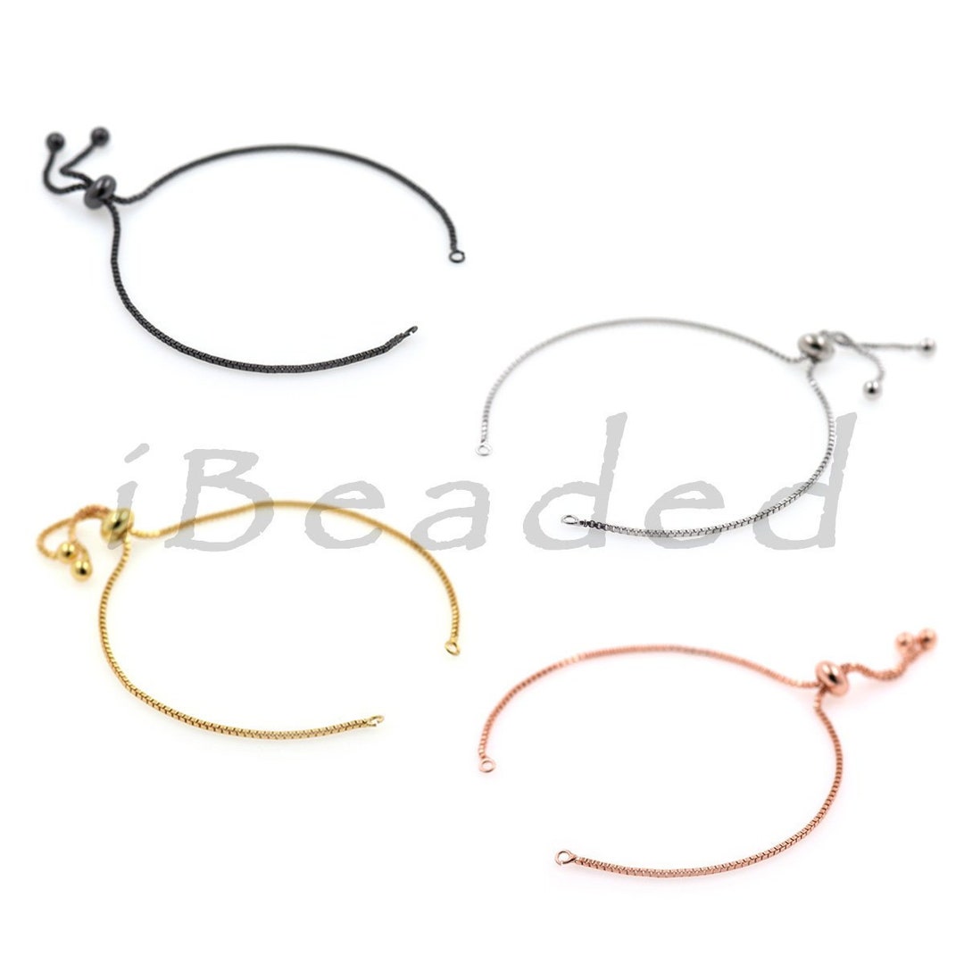 Half-finished Adjustable Box Chain Bracelet,with Slider Rubber Stopper ...