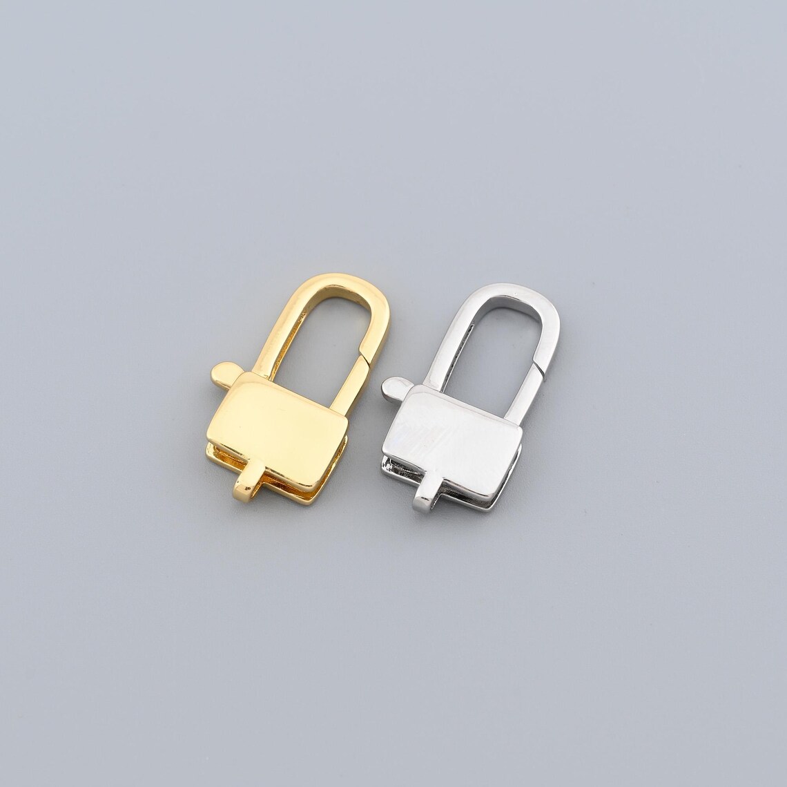Modern Rectangle Lock Connector in 18K Gold Filled Finish for Trendy ...