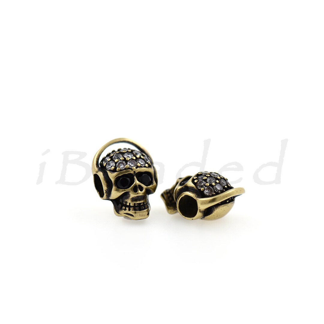 Skull Head Beads,micro Pave Head Beads,diy Jewelry Charm Bead,punk Rock ...