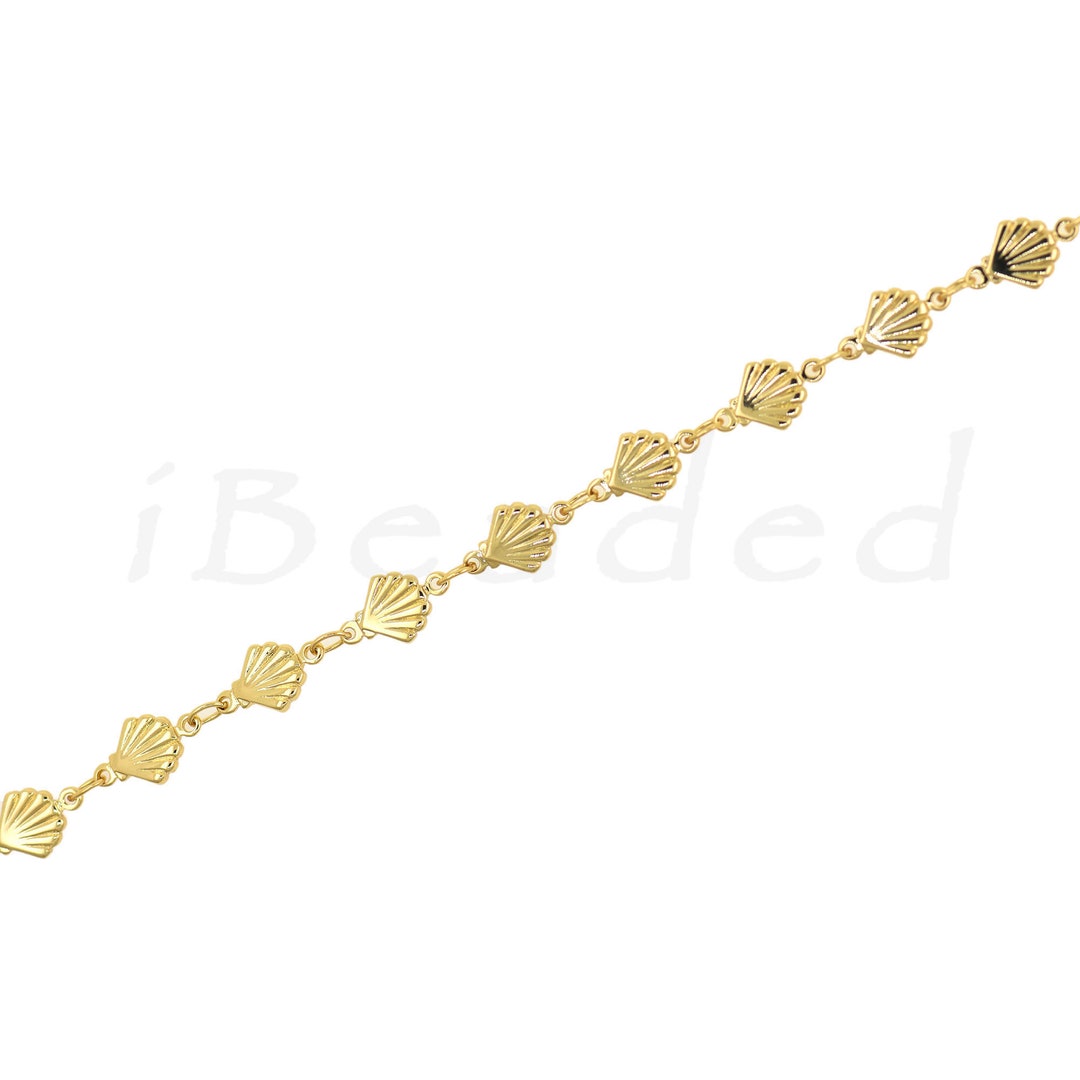 Gold Plated Brass Shell Necklace Shell Chain Simple Jewelry - Etsy
