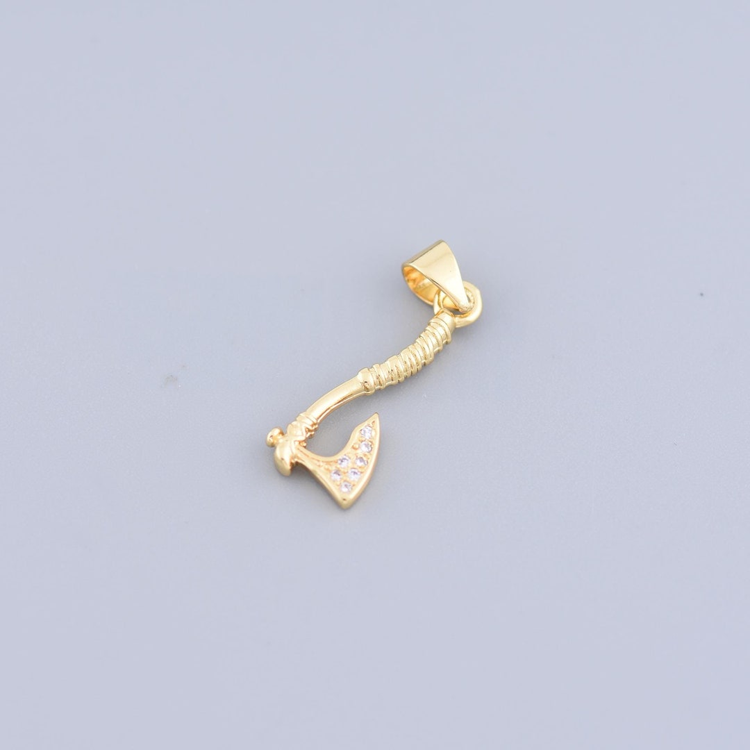 Dainty Axe Pendant Necklace,18k Gold Plated Adventurous Jewelry ...