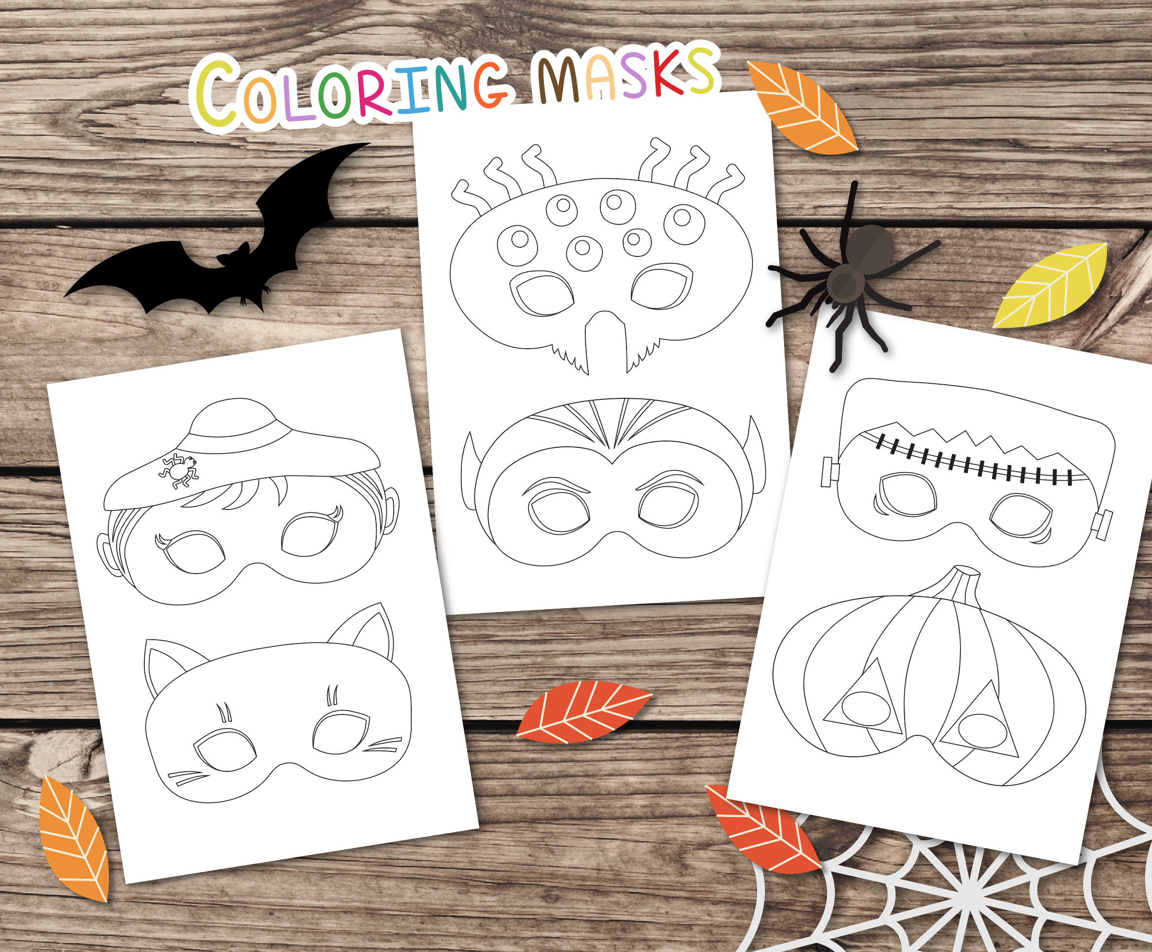 Halloween Mask Coloring Pages