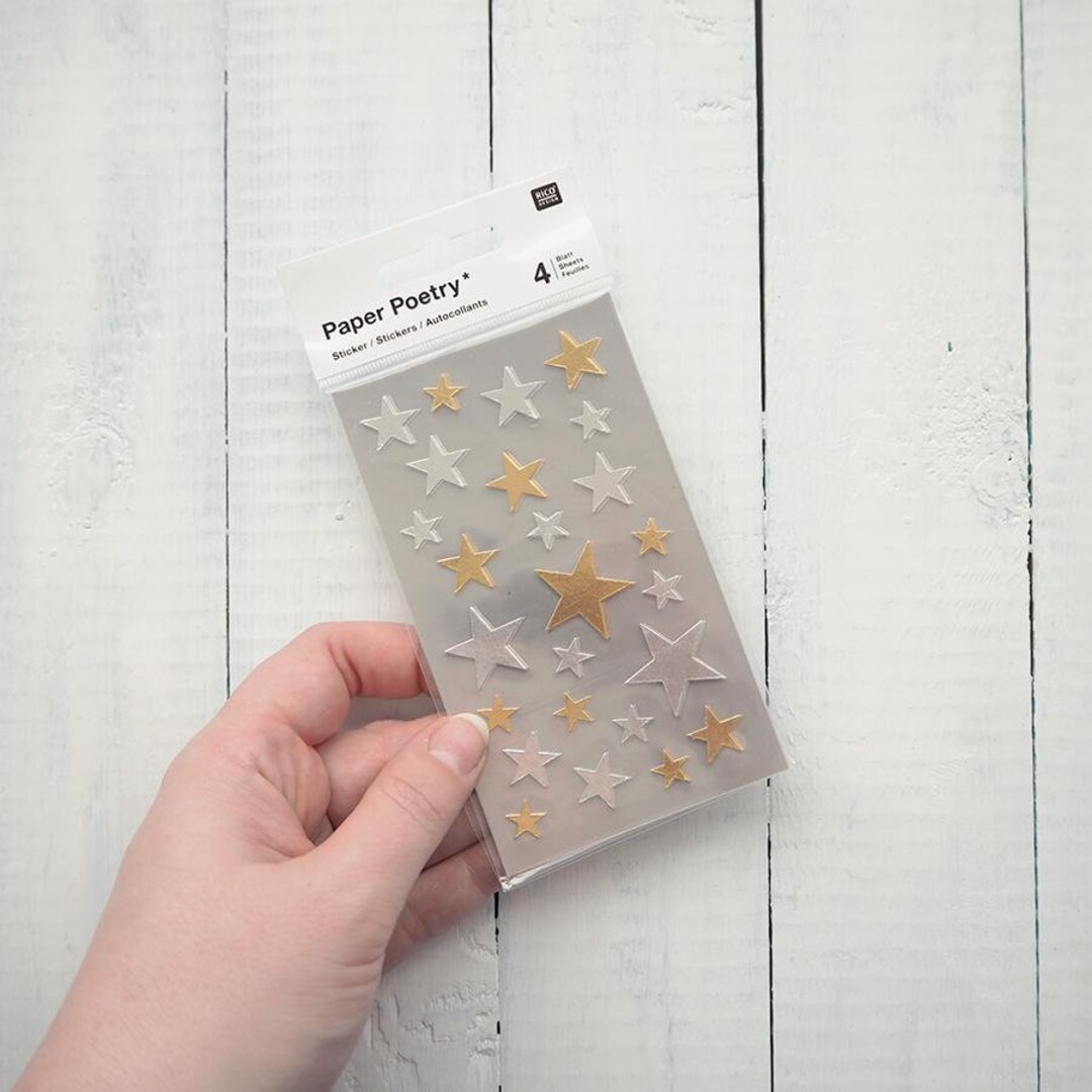 Gold and Silver Star Sticker Pack - Etsy