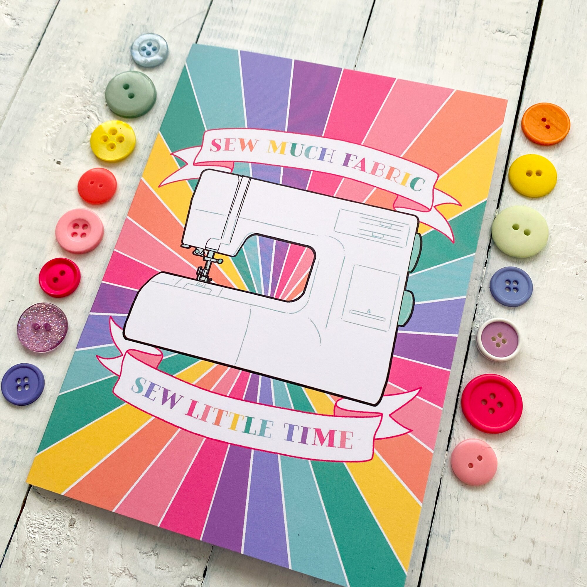 Sew Much Fabric Greetings Card - Sewing Card - Love Sewing - Card for ...
