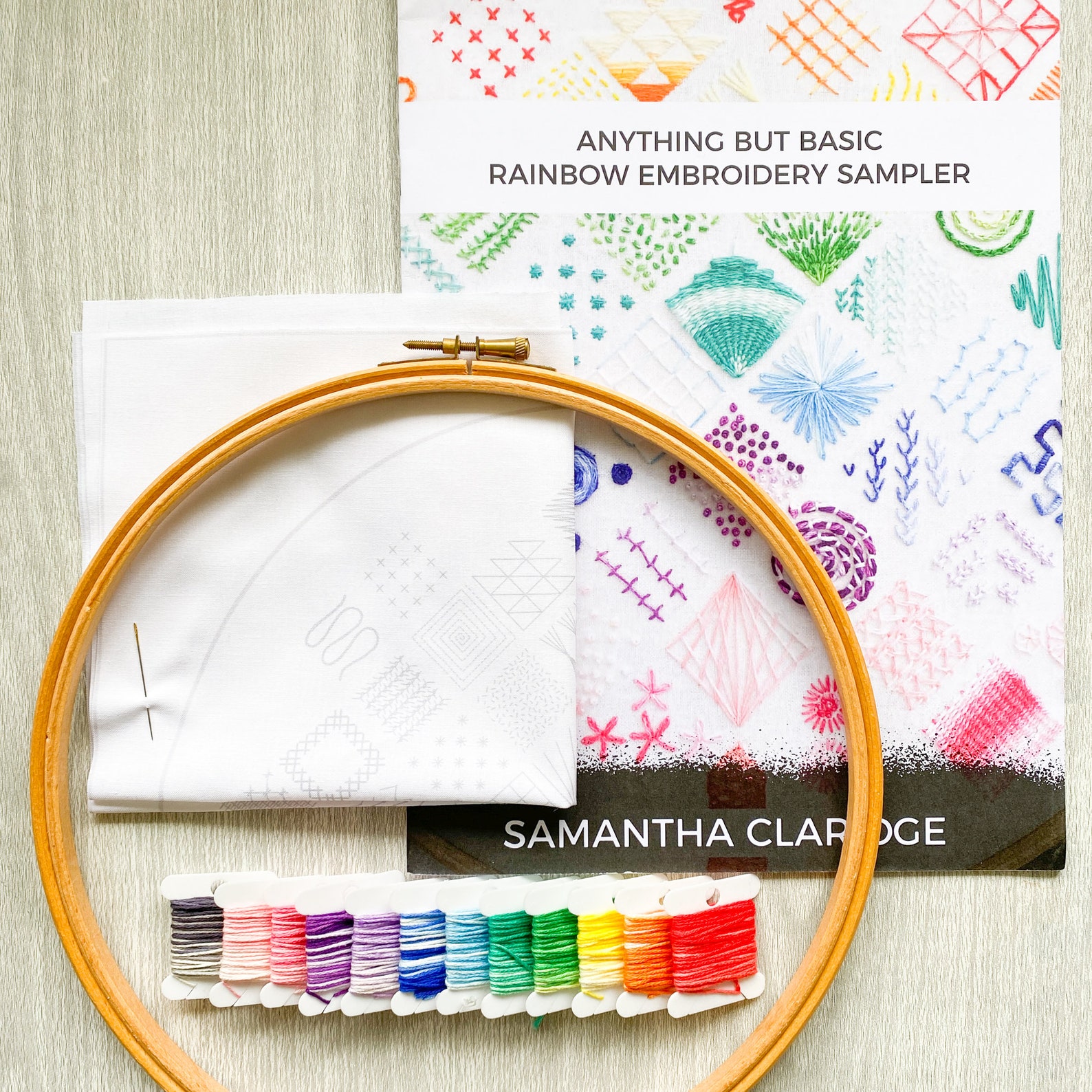 Rainbow Embroidery Sampler Kit Embroidery Hoop Embroidery - Etsy