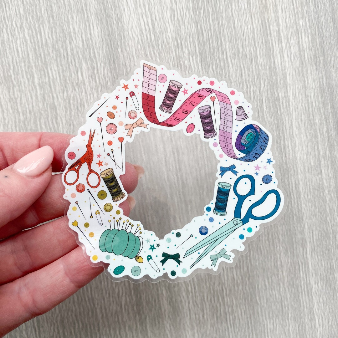 Sewing Wreath Vinyl Sticker, Sewing Decals, Sewing Themed, Sewing ...