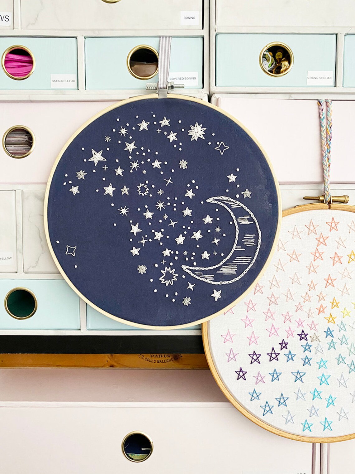 Midnight Sky Embroidery - Embroidery Pattern - Downloadable - Digital ...