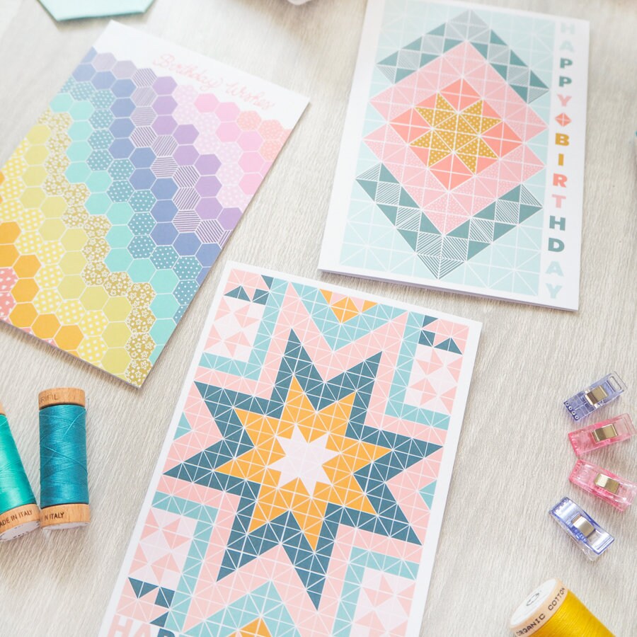 Happy Birthday HST Quilt Greetings Card Quilting Birthday - Etsy