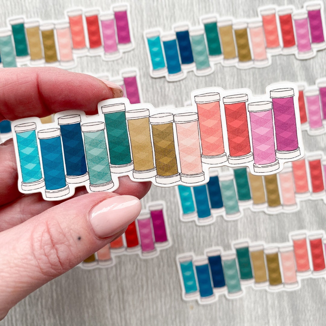 Rainbow Reels Vinyl Sticker, Sewing Decals, Sewing Themed, Sewing ...