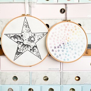 Celestial Stars Embroidery - Embroidery Pattern - Downloadable ...