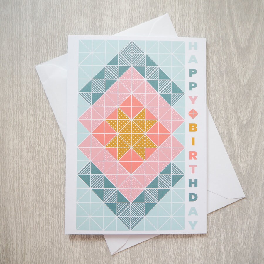 Happy Birthday HST Quilt Greetings Card Quilting Birthday - Etsy UK
