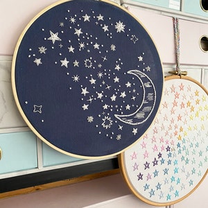 Midnight Sky Embroidery - Embroidery Pattern - Downloadable - Digital ...