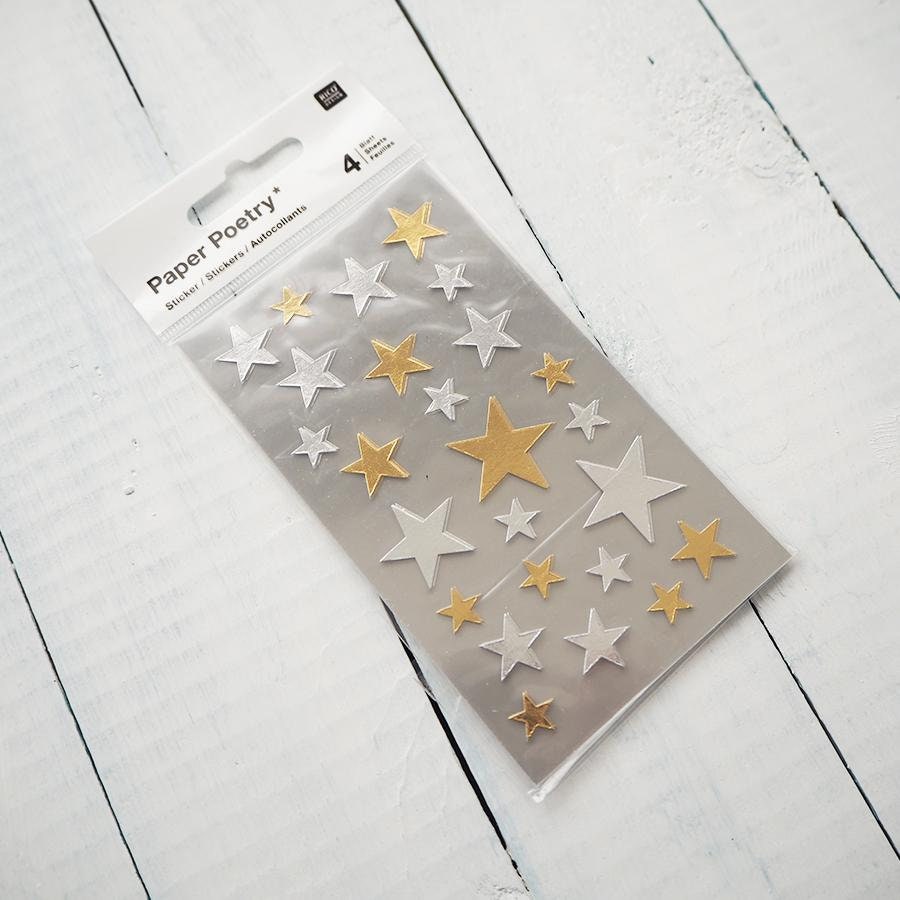 Gold and Silver Star Sticker Pack | Etsy