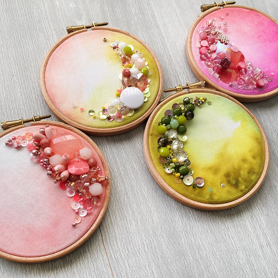 Mini Beaded Embroidery Hoop Art Singapore Sling Hand - Etsy