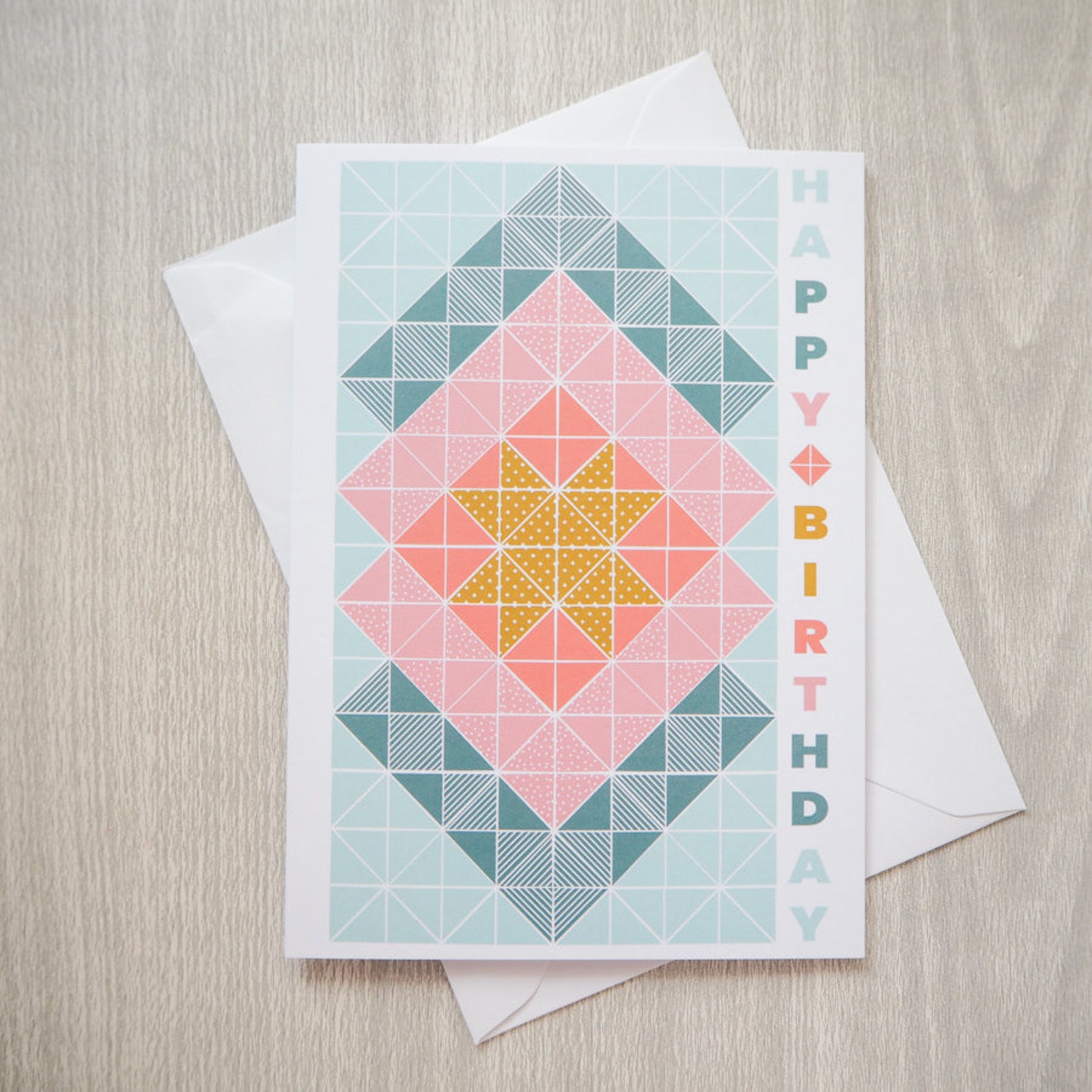 Happy Birthday HST Quilt Greetings Card Quilting Birthday - Etsy