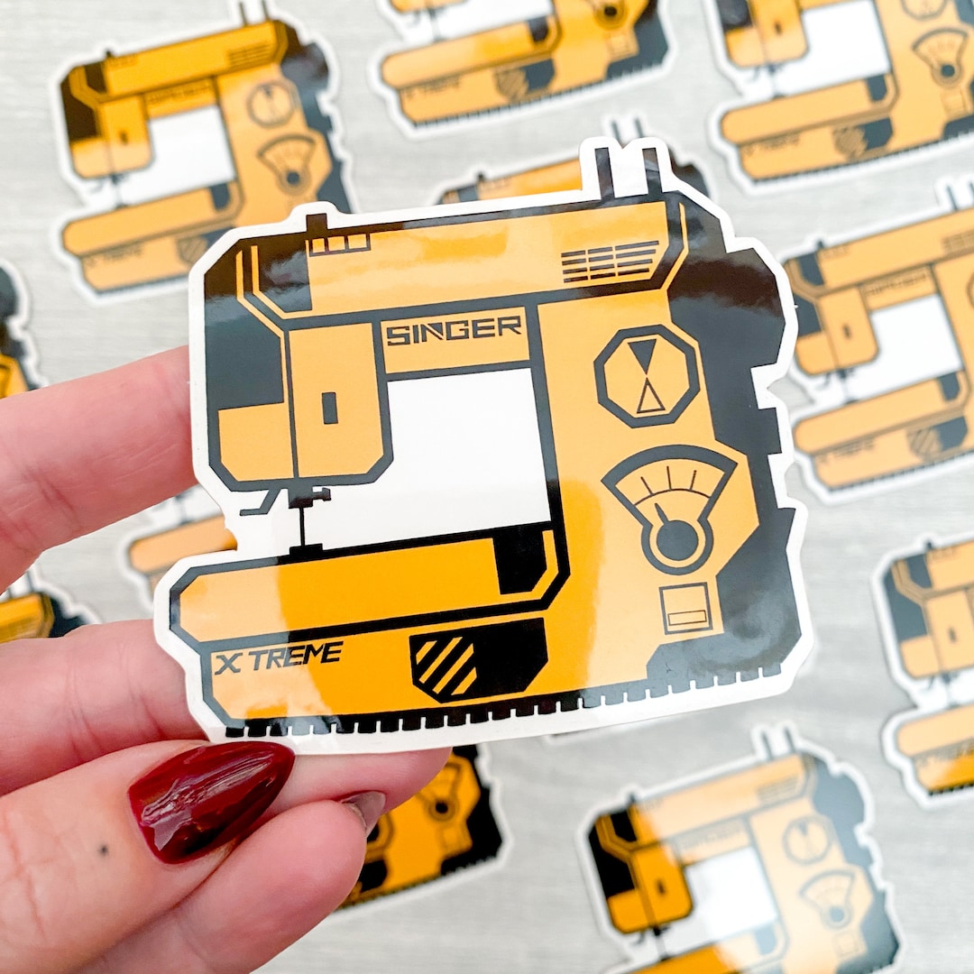 Power Tool Sewing Machine Vinyl Sticker, Sewing Decals, Sewing Themed ...