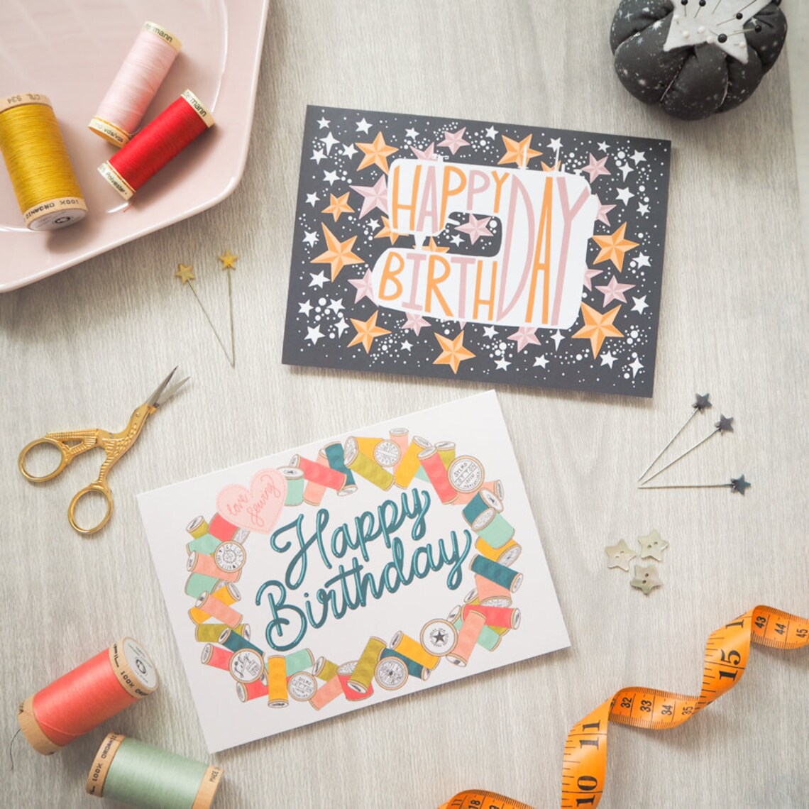 Sewing Machine Happy Birthday Greetings Card Sewing Birthday | Etsy