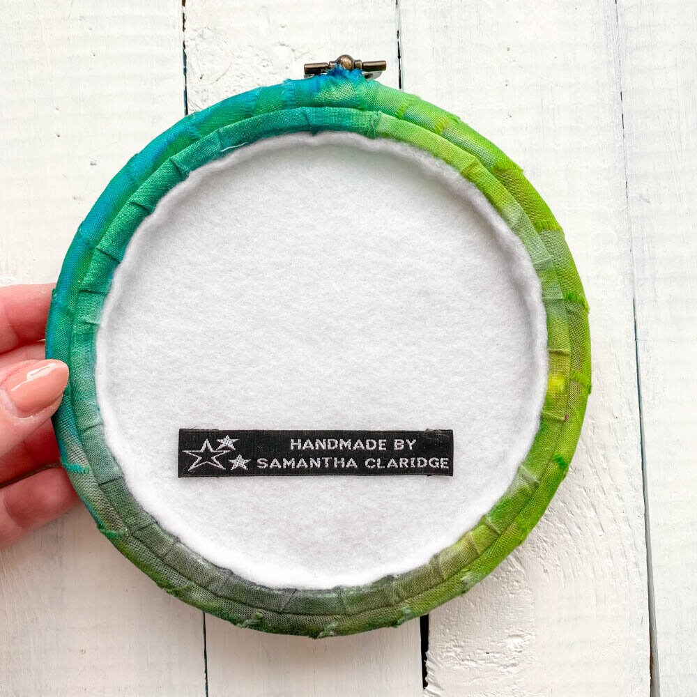 Beaded Embroidery Hoop Art - Hand Painted - Crystals - Oxidised Copper ...