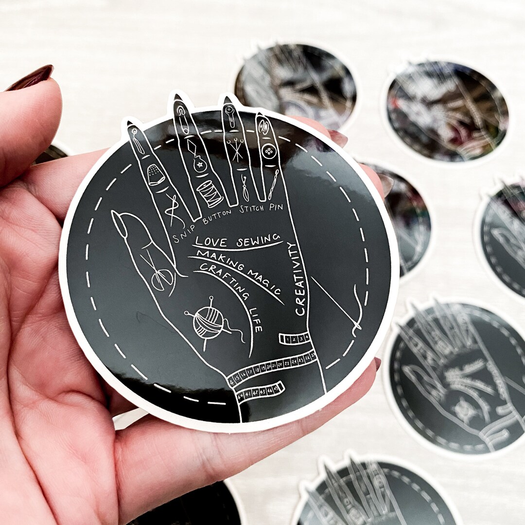 Crafty Palmistry Vinyl Sticker, Sewing Decals, Sewing Themed, Sewing ...