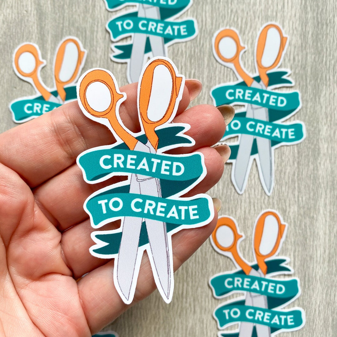 Created to Create Vinyl Sticker, Sewing Decals, Sewing Themed, Sewing ...