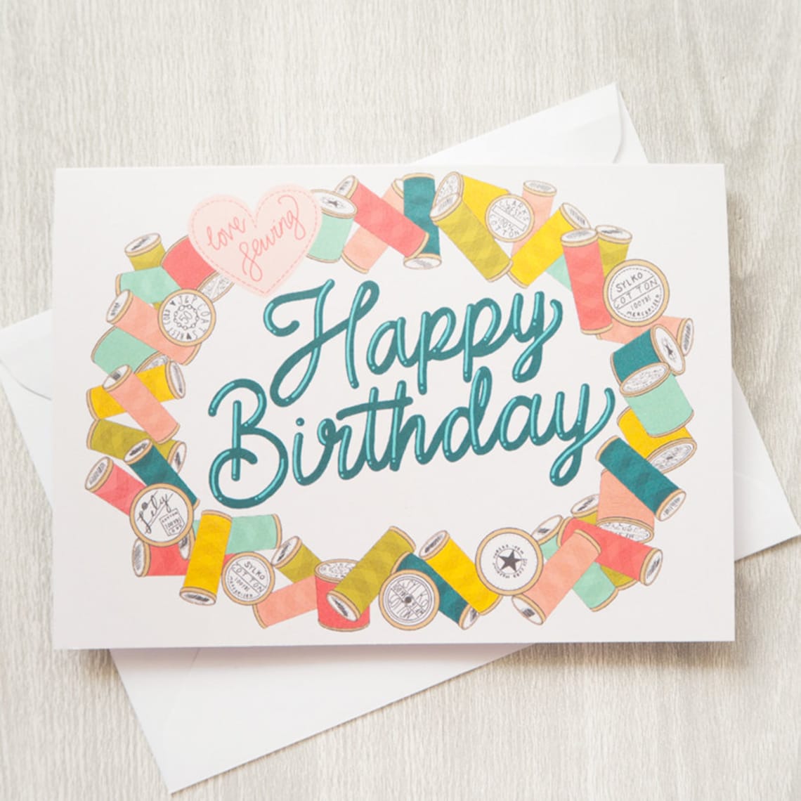 Sewing Threads Happy Birthday Greetings Card Sewing Birthday - Etsy Canada