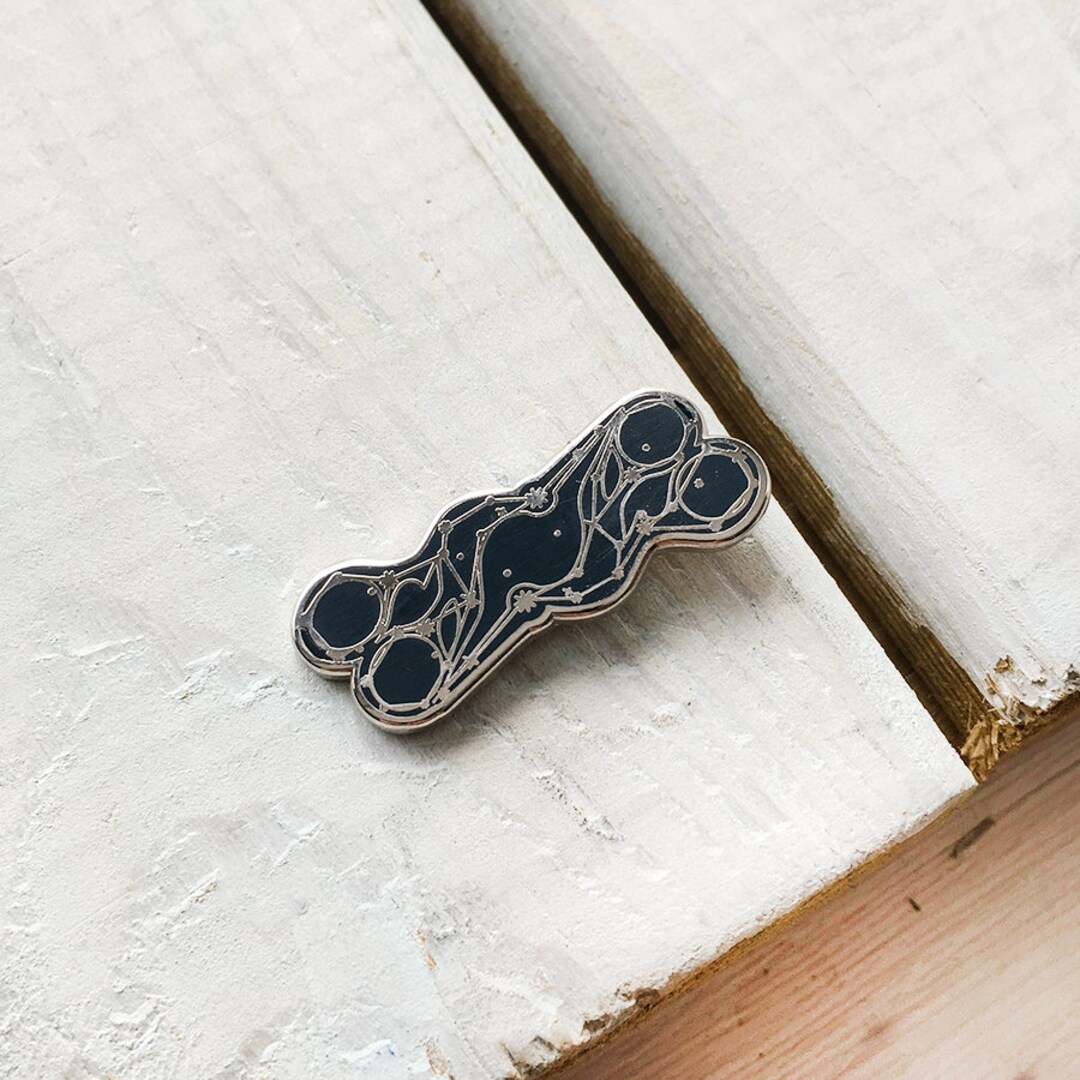 Sewing Enamel Pin Badge - Pair of Scissors Star Constellation Black ...