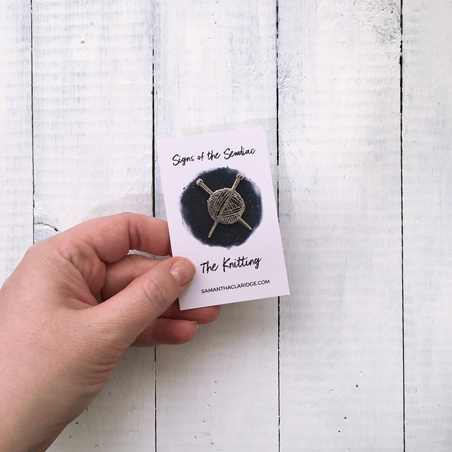 Knitting Enamel Pin Badge - the Knitting Star Constellation Black ...