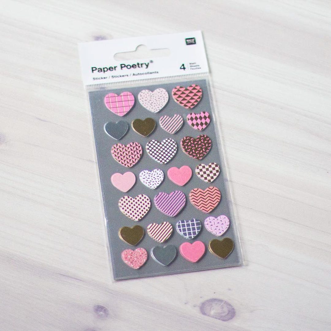 Rico Paper Poetry 'mini' Heart Stickers - Etsy UK