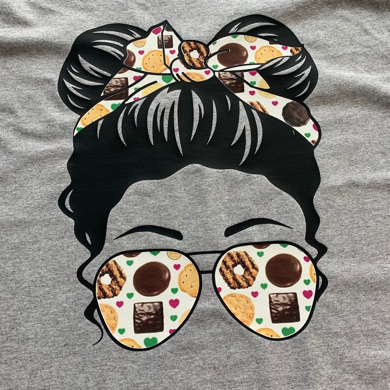 Girl Scouts Matching Cookie Life Messy Hair Bow T-shirt Mom ...