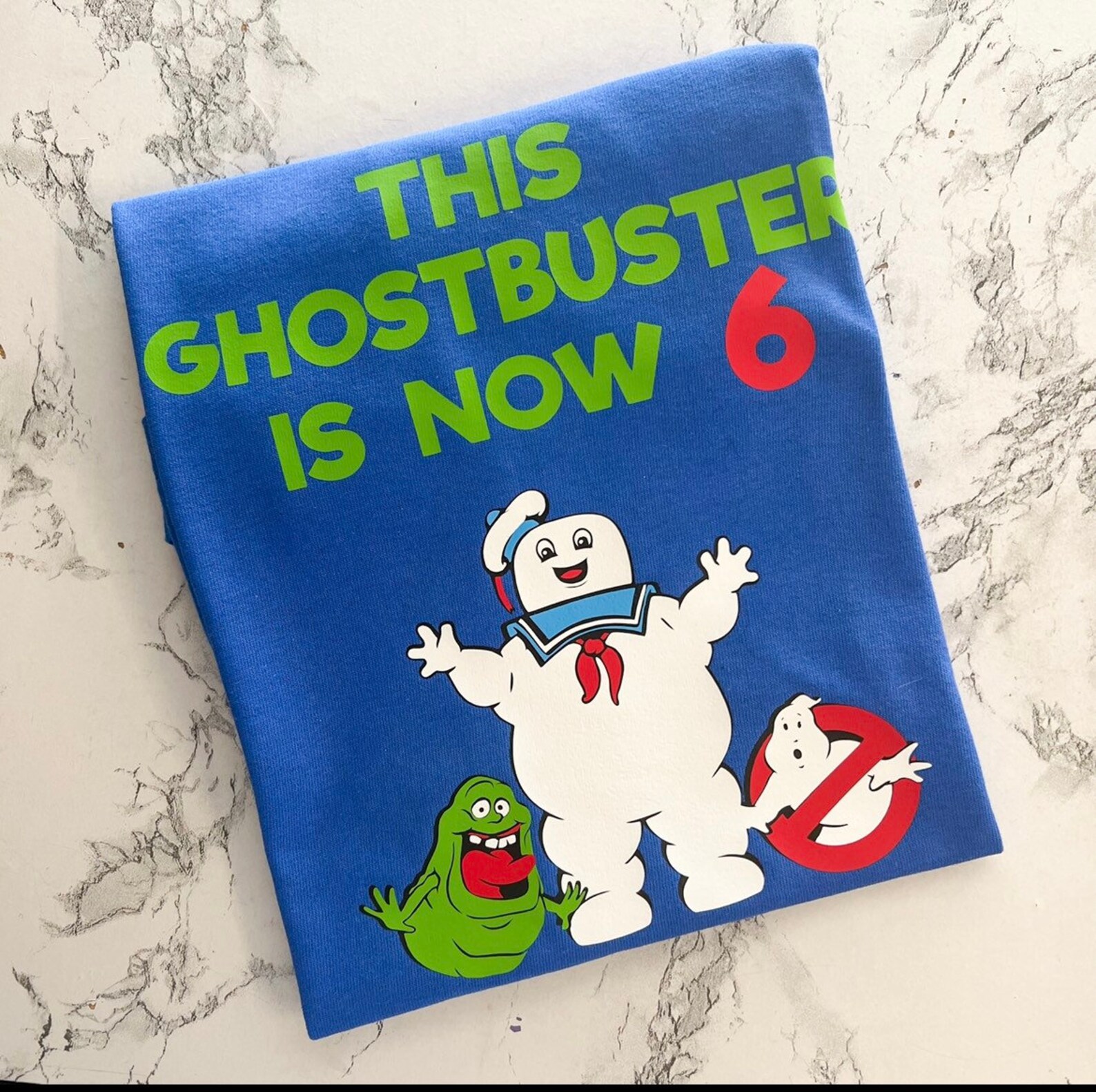 This Ghostbusters Stay Puft Slimer Boys Name Custom T-shirt Happy ...