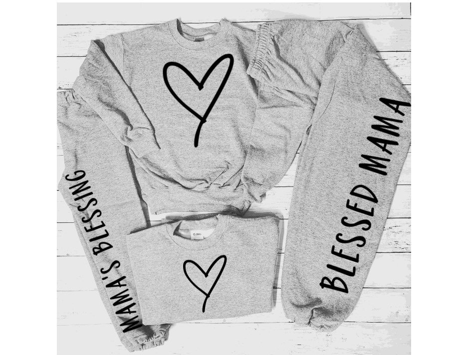 4pc Matching Sweat Set Sweatshirt Sweatpants Outfit Mommy - Etsy