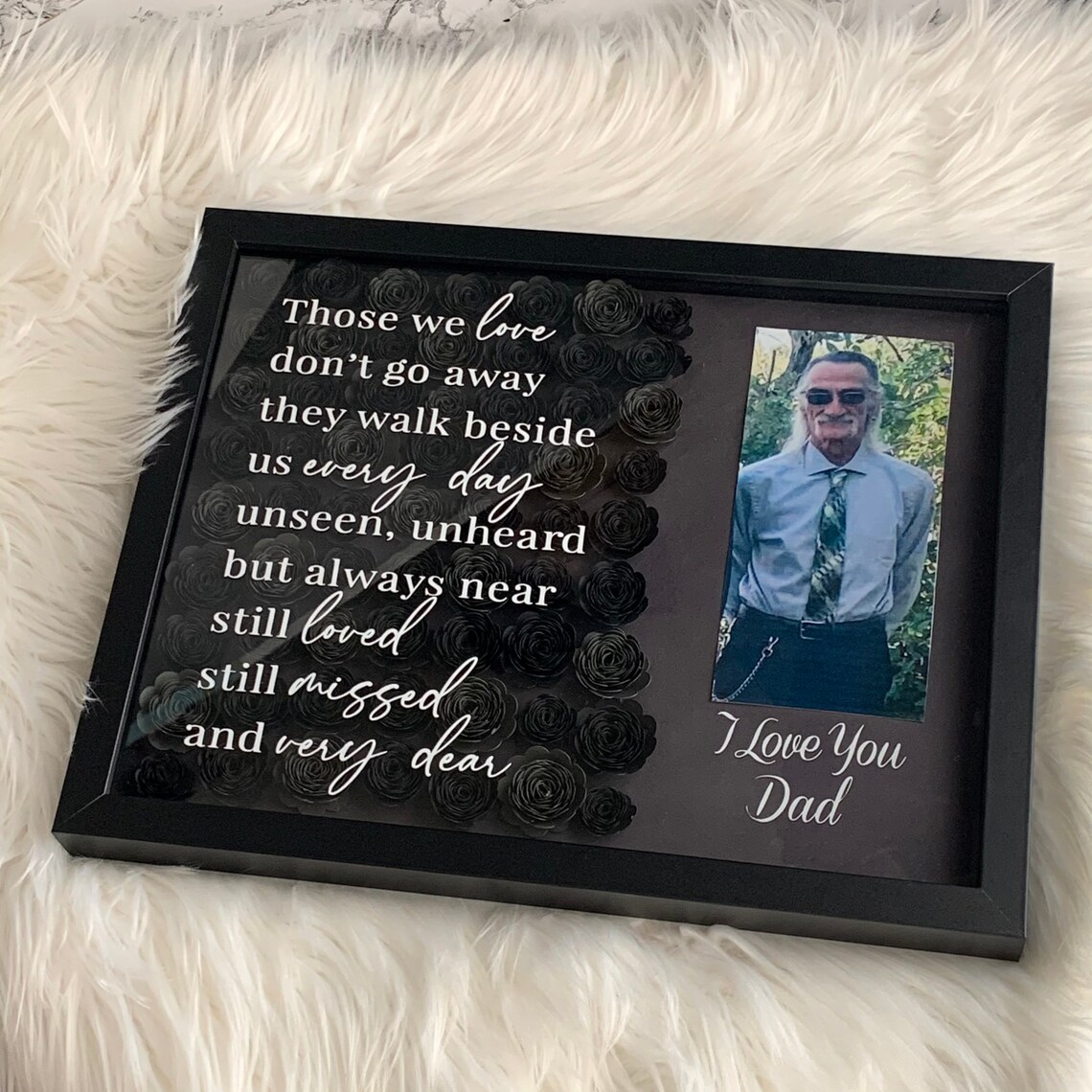 Memorial Quote Picture Frame Shadowbox Personalized Custom | Etsy