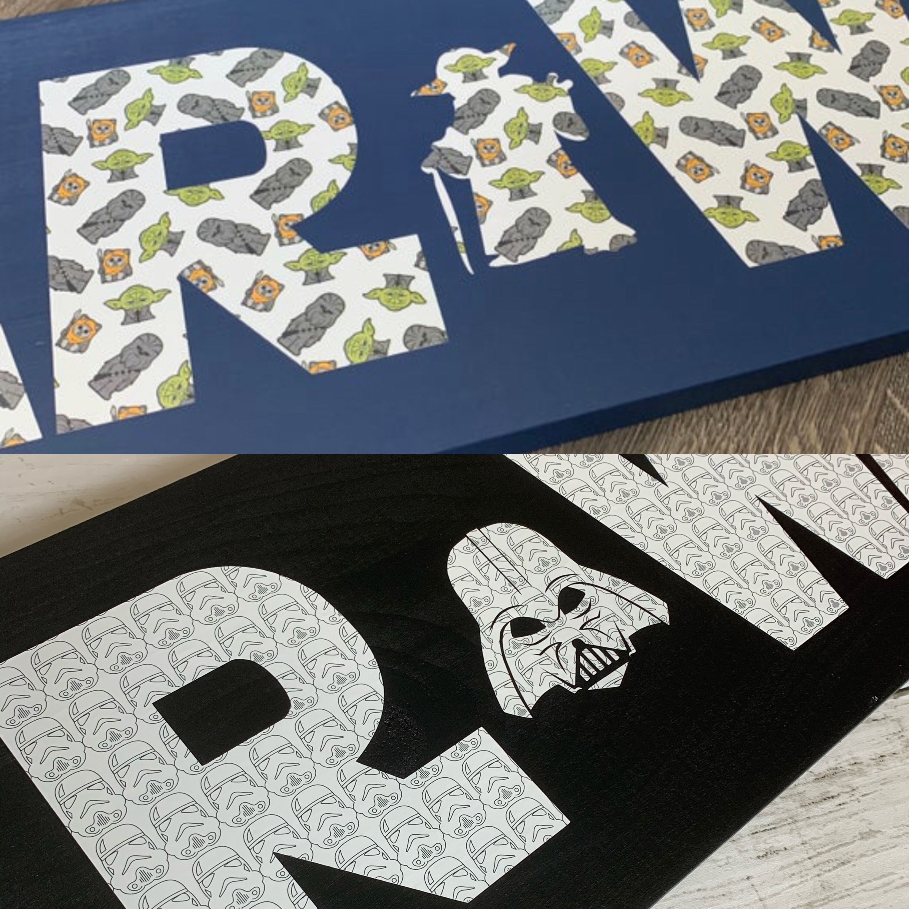 Star Wars Wood Sign Personalized Logo Picture Home Decor Board Yoda ...
