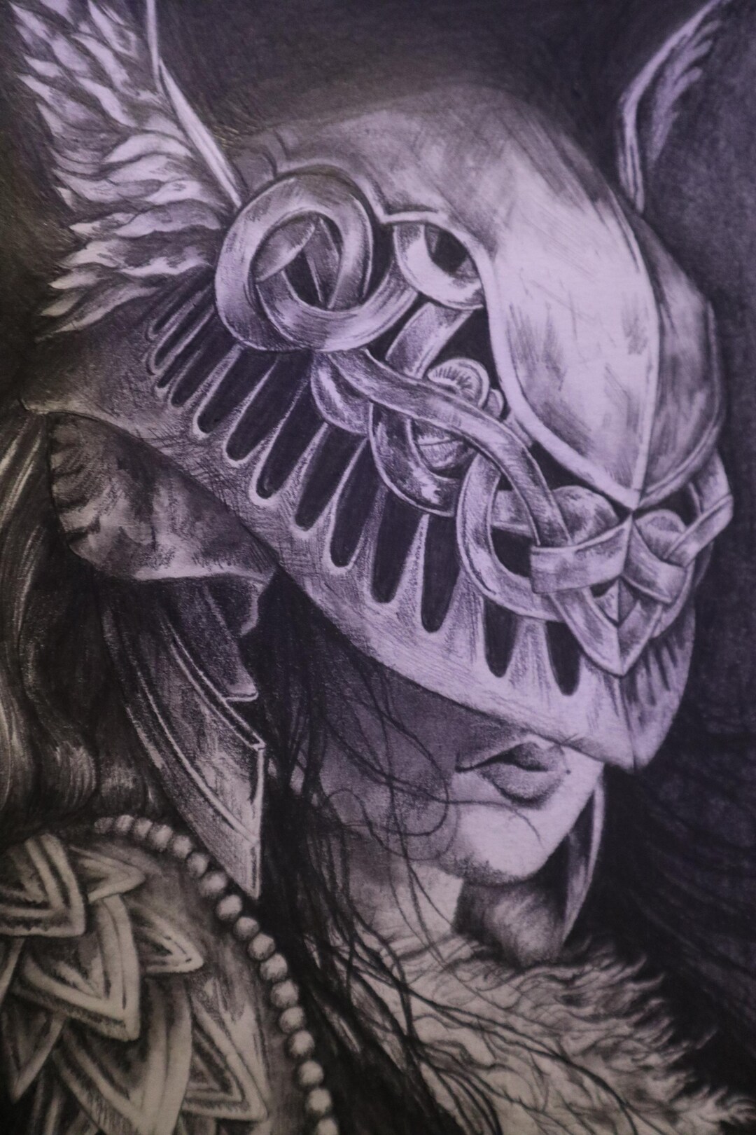 Malenia Goddess of Rot Charcoal Drawing on A4 Paper Elden Ring Shadow ...