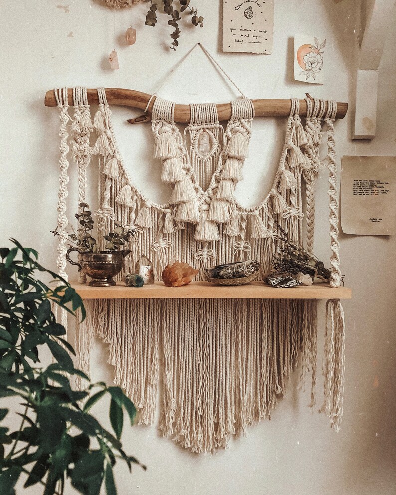 Boho Macrame Shelf 2ft Boho Decor Macrame Wall Hanging | Etsy