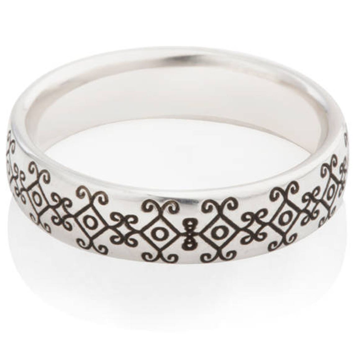 Bohemian Design Laser Engraved Ring - Etsy