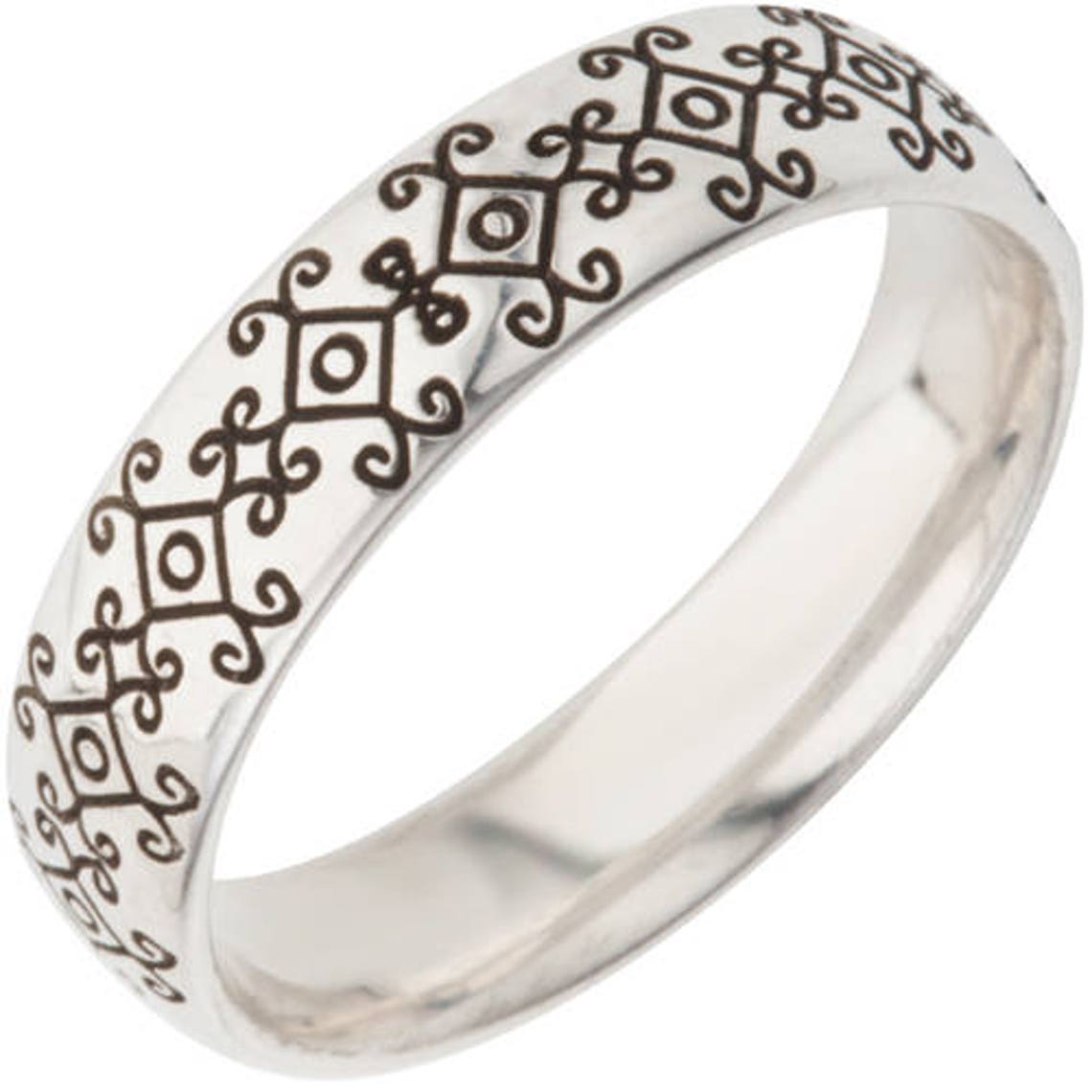 Bohemian Design Laser Engraved Ring - Etsy