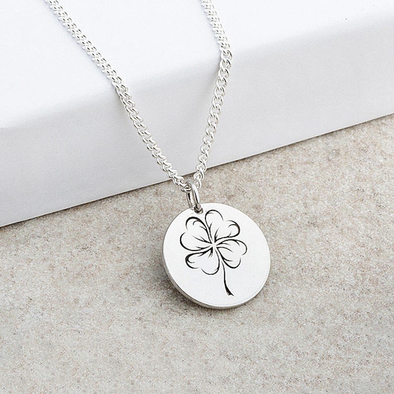 Four Leaf Clover Laser Engraved Pendant - Etsy
