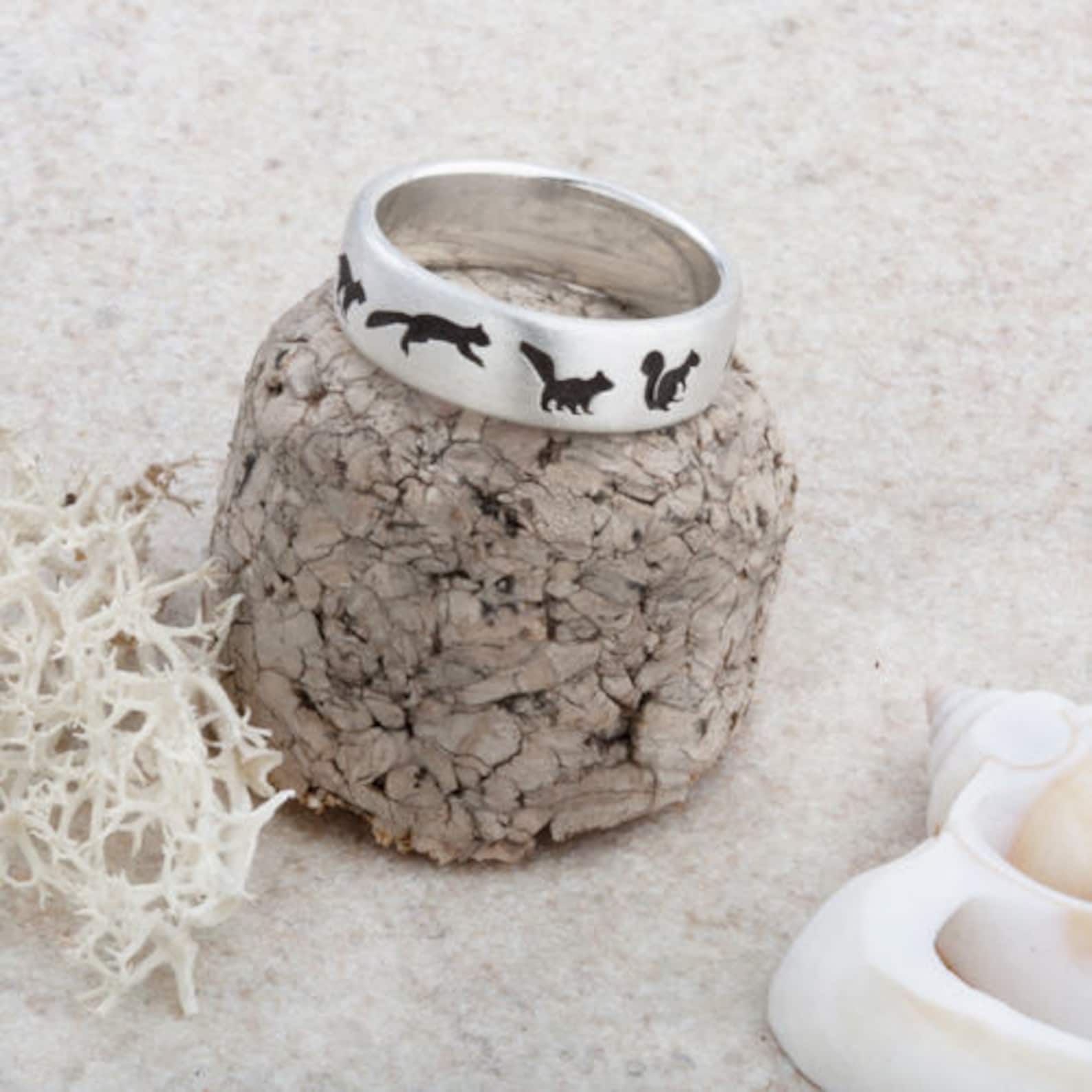 Squirrel Ring Squirrel Jewelry Silver Squirrel - Etsy