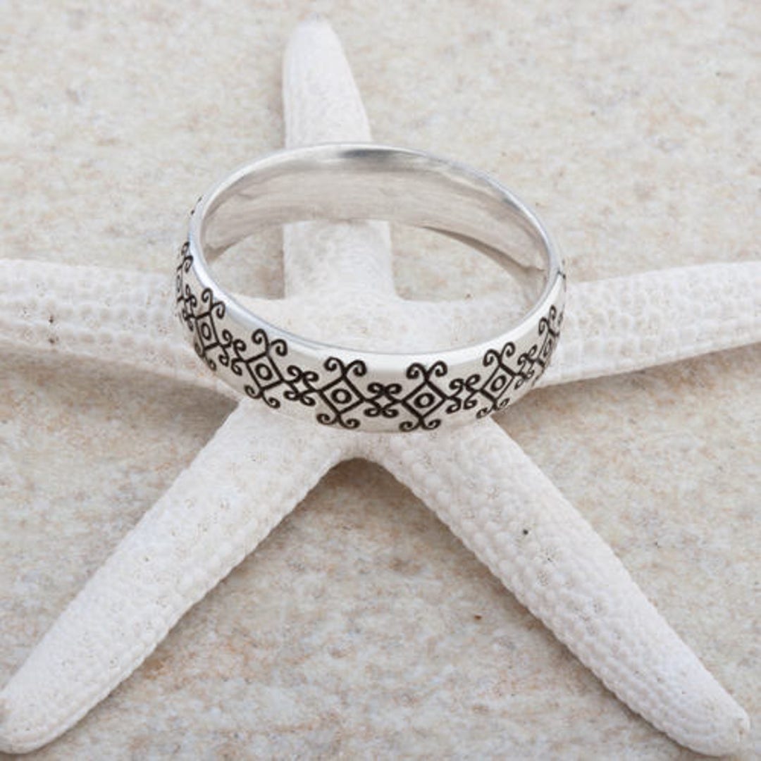Bohemian Design Laser Engraved Ring - Etsy