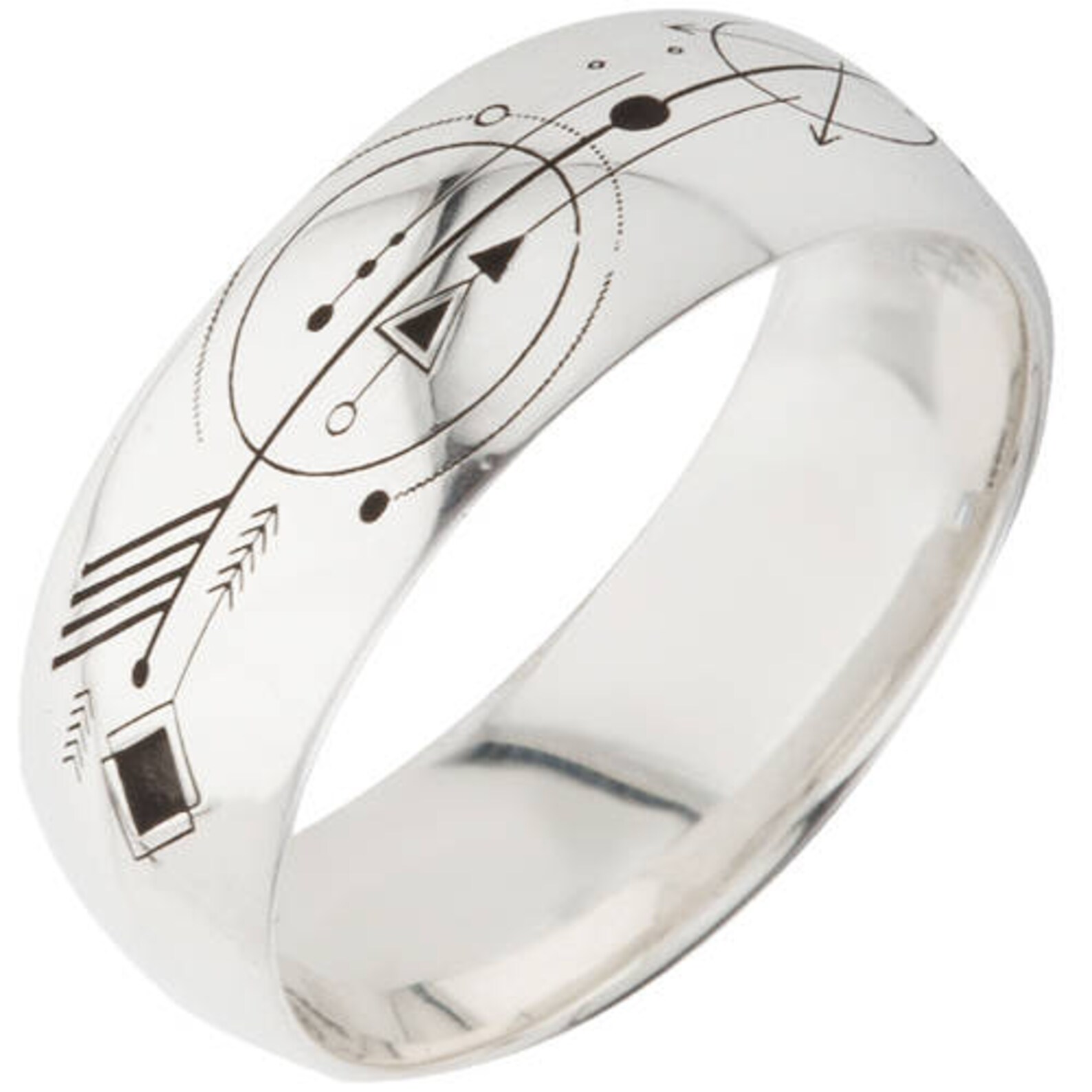 Tattoo Inspired Laser Engraved Ring - Etsy