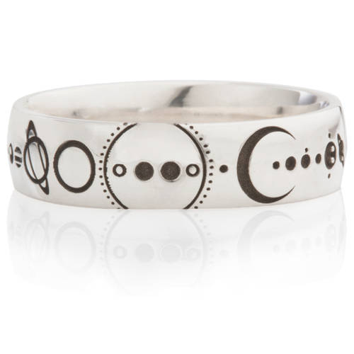 Solar System Star Engraved Ring - Etsy